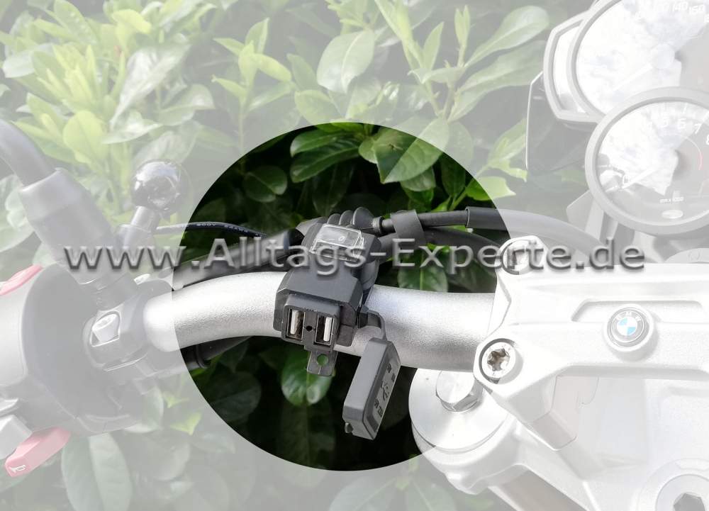 Motorrad Ladekabel USB Doppel-Steckdose Ladesteckdose Handy Navi